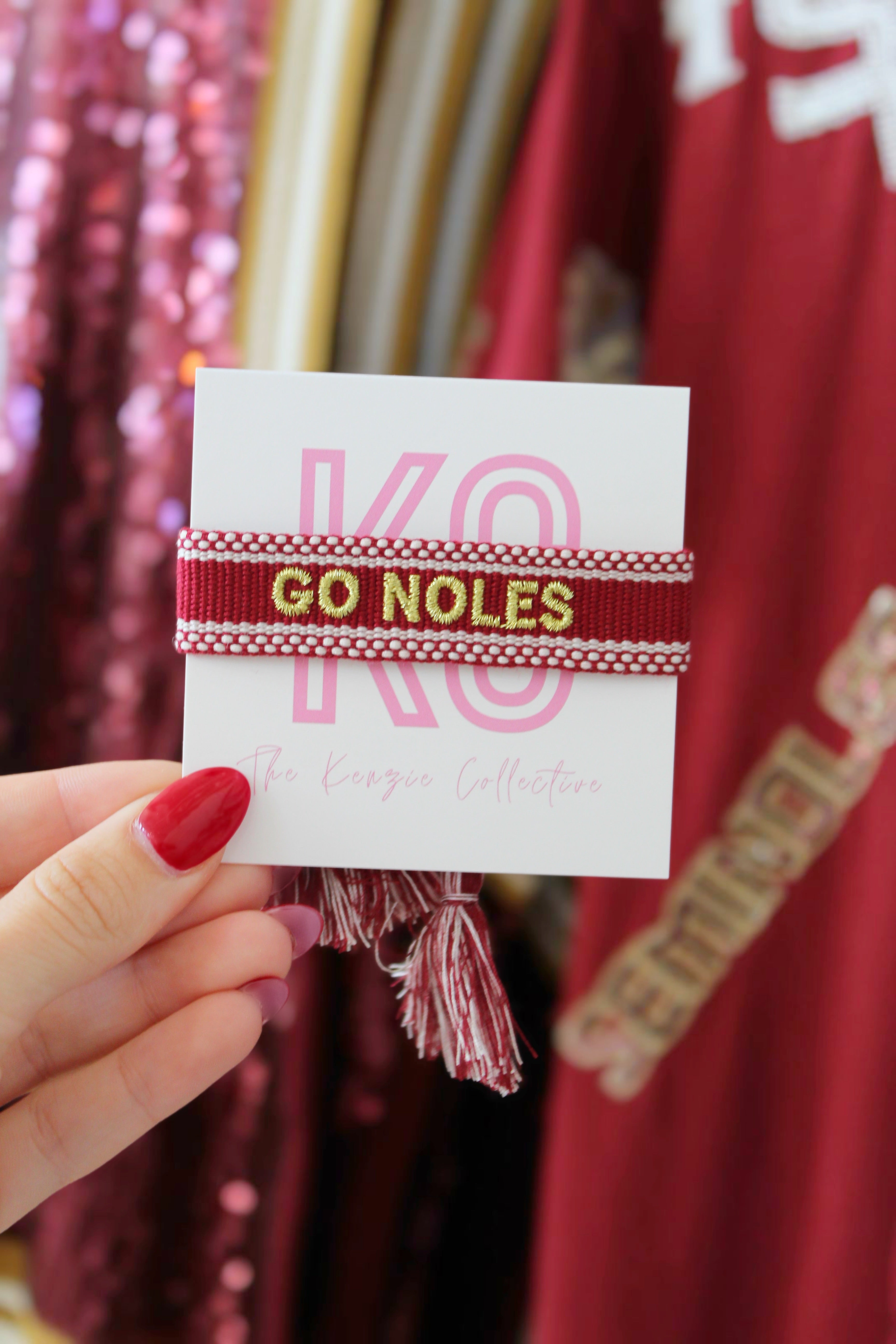 Signature Bracelet - Go Noles with Football Charm – Pink Narcissus